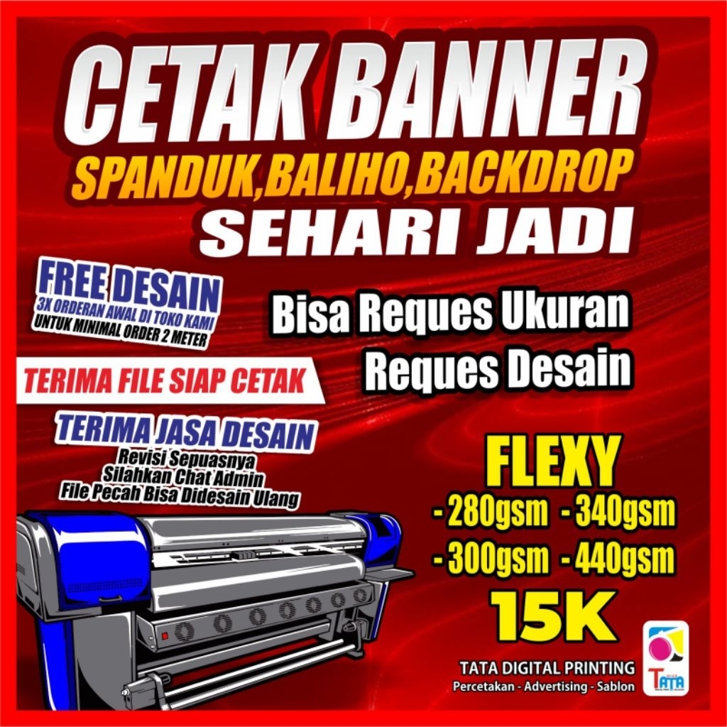 Jual Cetak BANNER Spanduk Baliho Backdrop MURAH BERKUALITAS BEBAS CUSTOM langsung jadi | Shopee ...