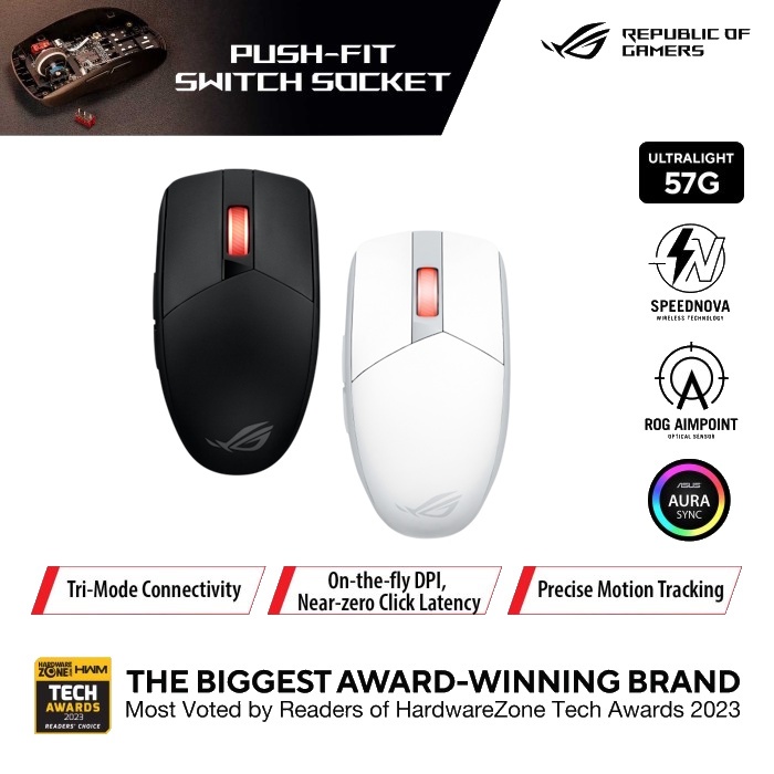 Jual ASUS ROG Strix Impact III Wireless is an Ultralight 57-gram ...