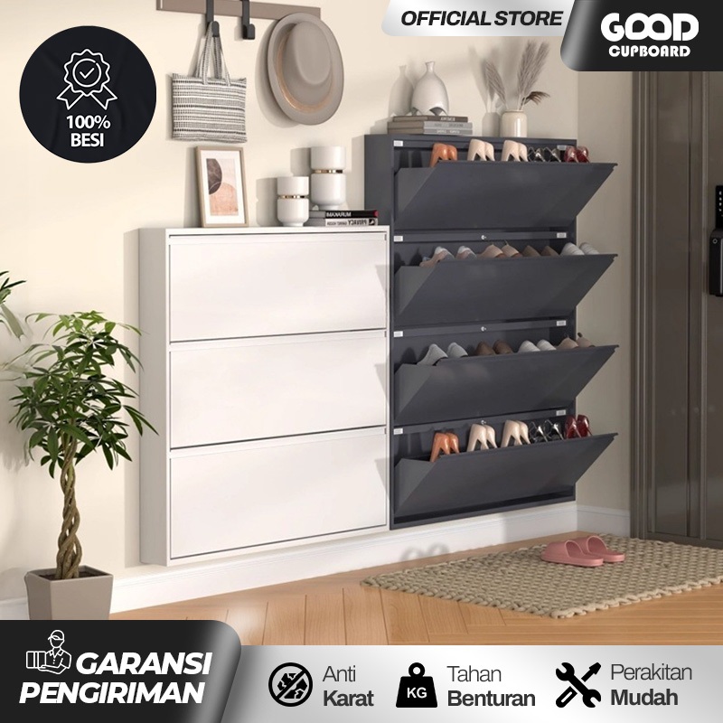 Jual RAK SEPATU SENDAL TERTUTUP BESI LEMARI SEPATU SUSUN MINIMALIS ...