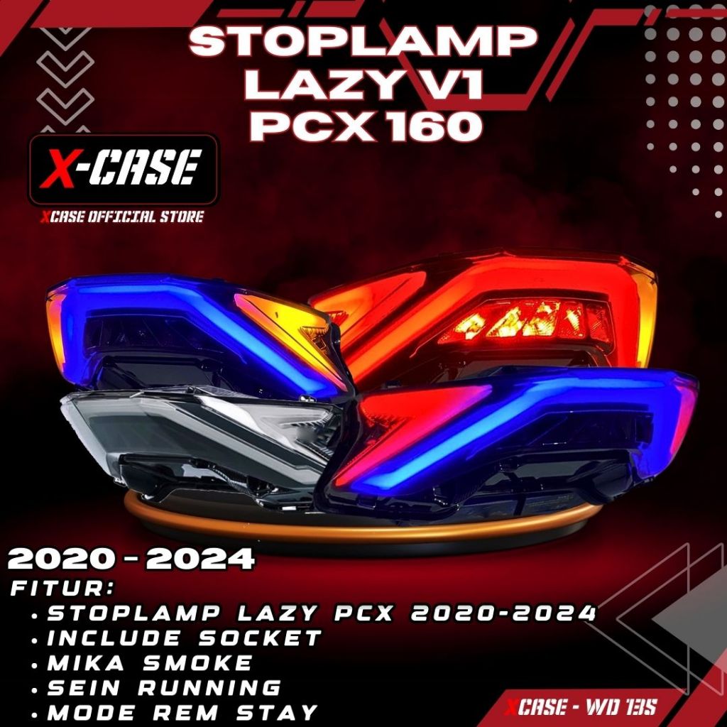 Jual X-Case Lampu Stop Pcx 160 New Mode Lazy Magnet Colourfull High End ...