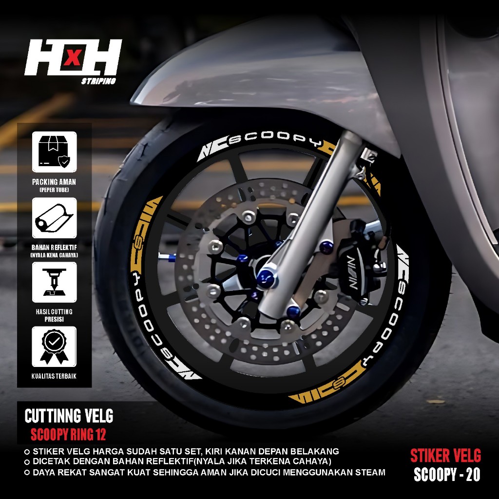 Jual COD CUTTING STICKER VELG SCOOPY NEW RING 12 STIKER LIS LIST ...