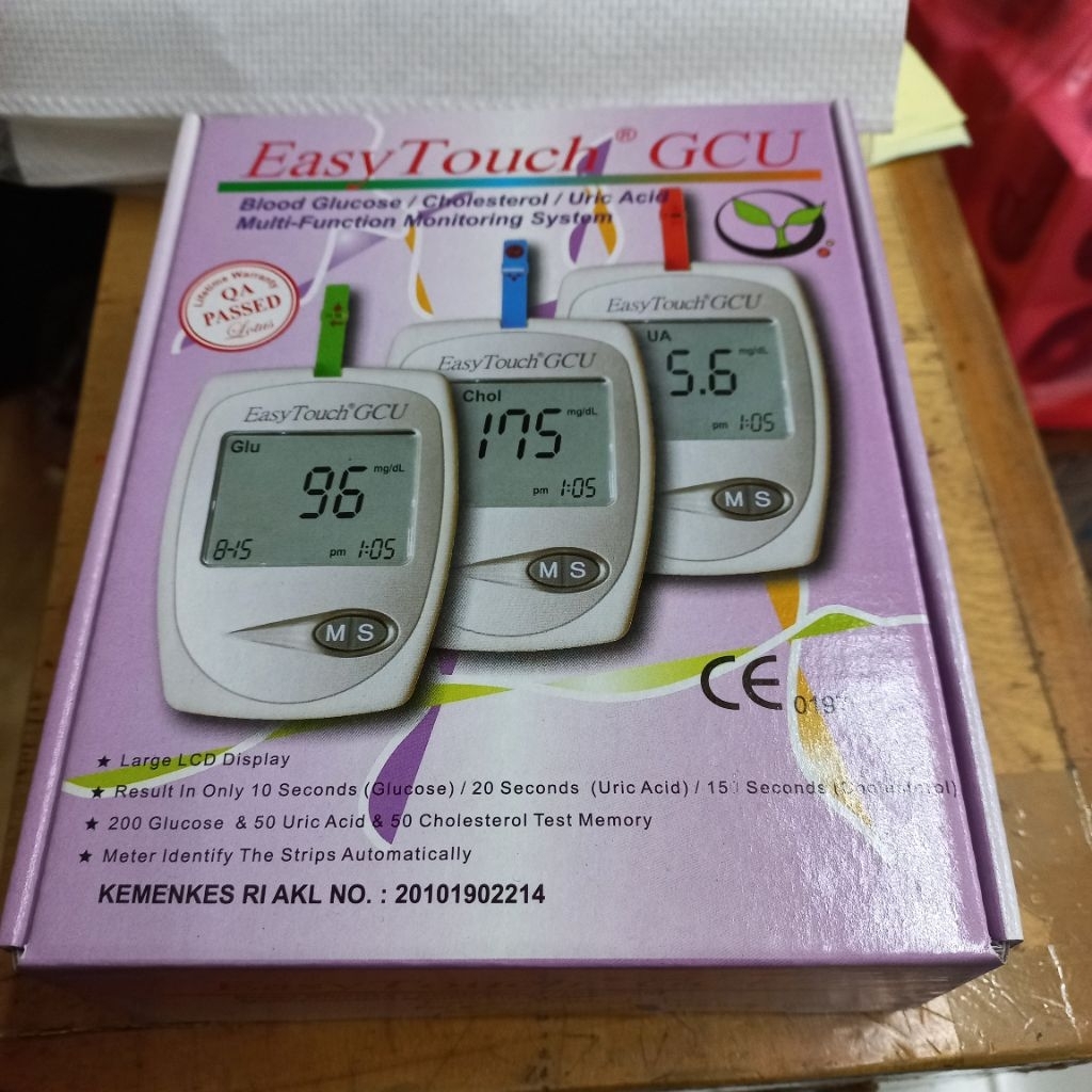 Jual alat easytouch 3 GCU / fungsi pengecekan kadar kolestrol / gula ...