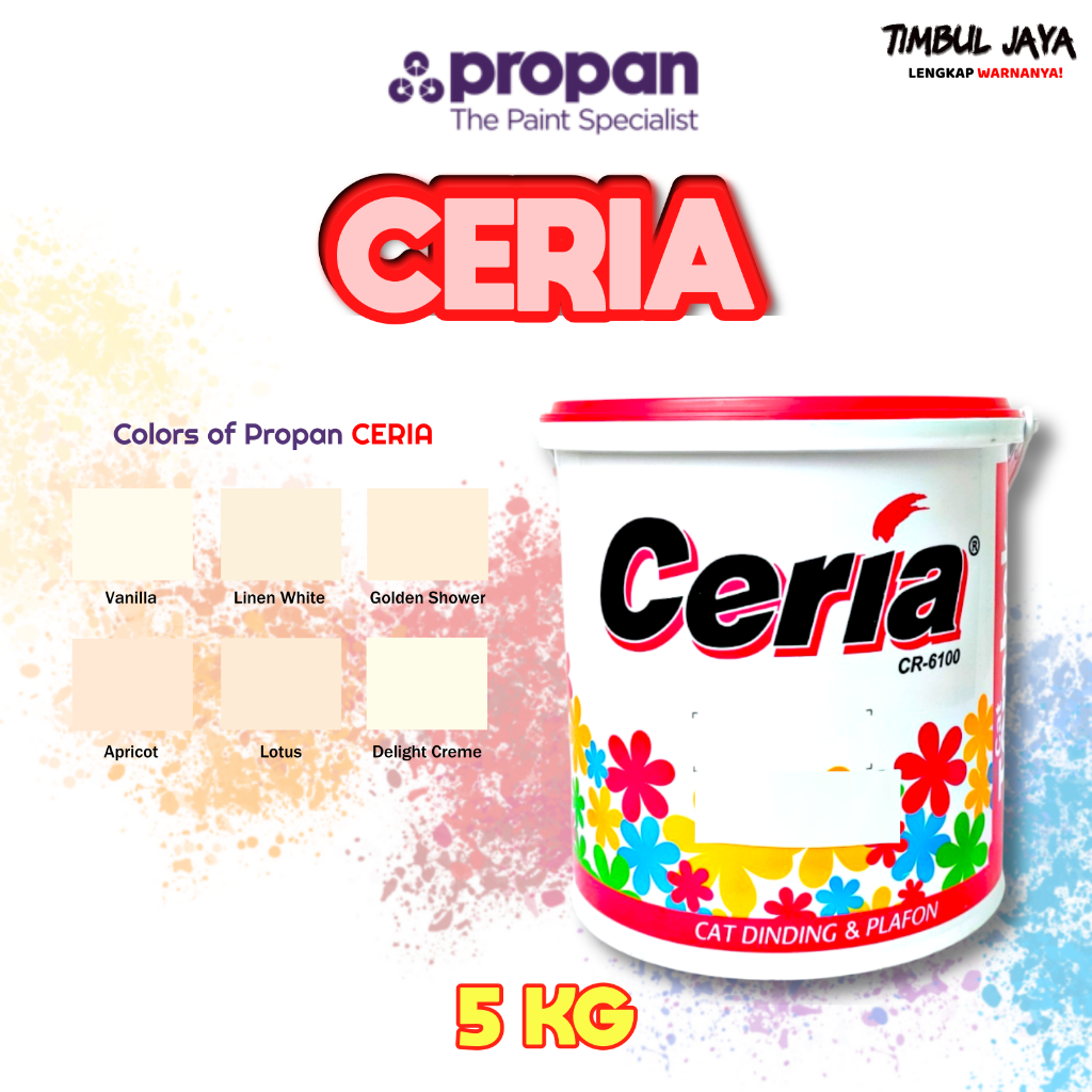 Jual CERIA Cat Tembok Propan 5 kg Cream Interior / Cat Tembok 5 kg ...