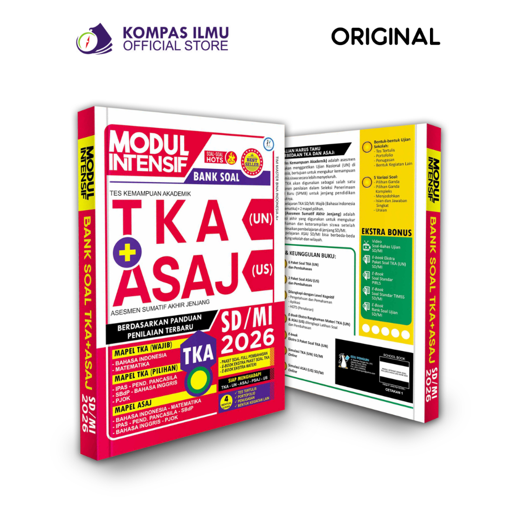 Jual Buku Bank Soal Ujian Sekolah SD MI 2026 - Modul Intensif Bank Soal TKA + ASAJ SD MI 2026 US ...