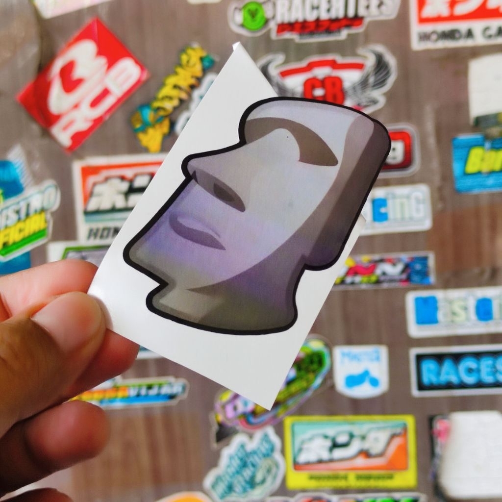 Jual stiker EMOTE BATU GLOSSY | Shopee Indonesia