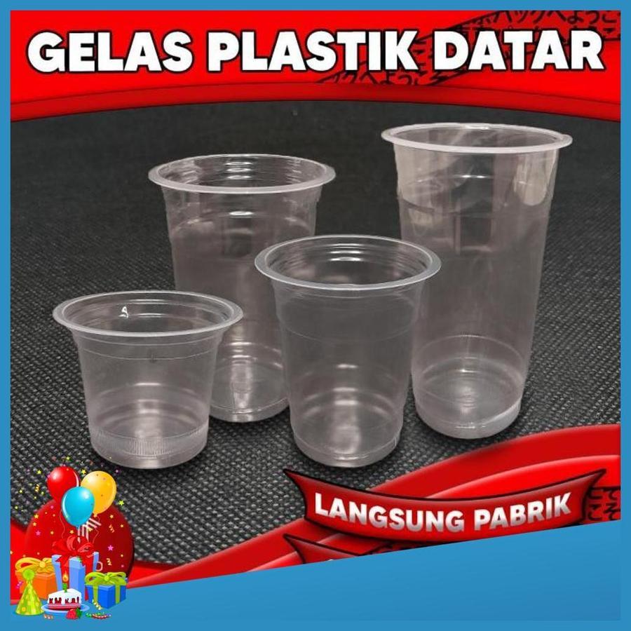 Jual MODEL TERBARU Gelas plastik cup datar PP 22oz /isi 50 pcs/roll ...