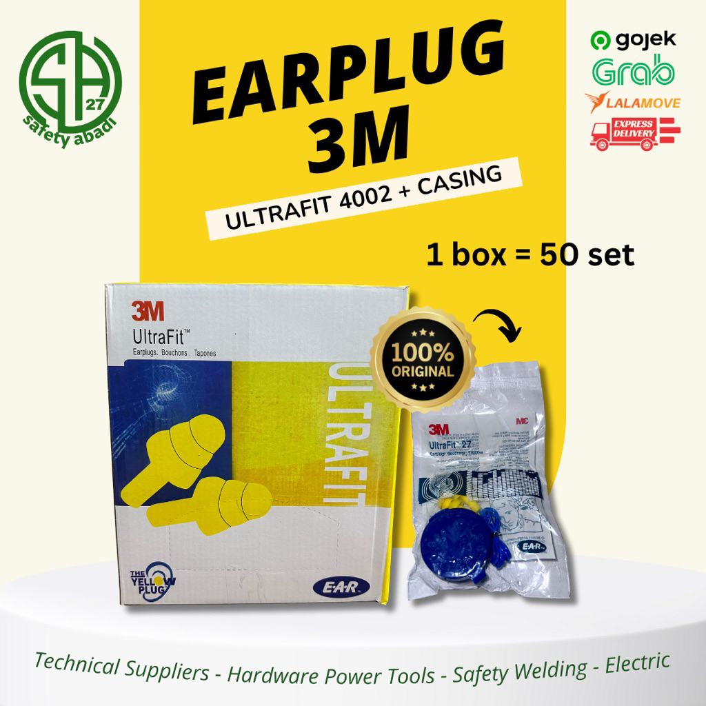 Jual [50pcs] Original Earplug 3M Ultrafit 4002 + Casing 1 Box | Shopee ...