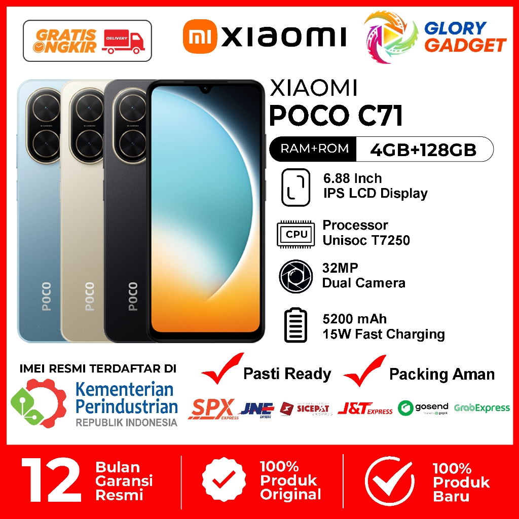 Jual Xiaomi Poco C71 [4GB+128GB] 5200mAh - Garansi Resmi 1 Tahun | Shopee Indonesia