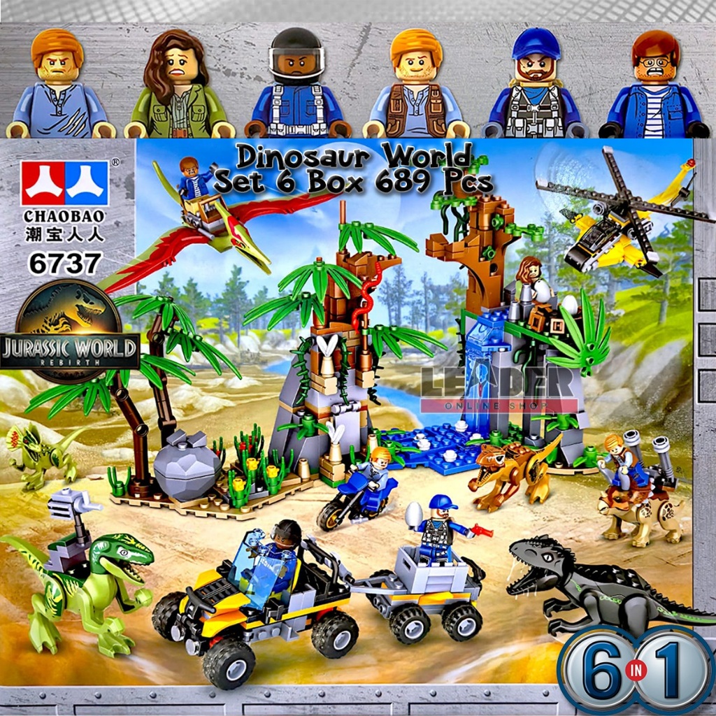 Jual BRICK JURASSIC ADVENTURE DINOSAUR WORLD SET 6 BOX 6in1 SCENE BESAR ...