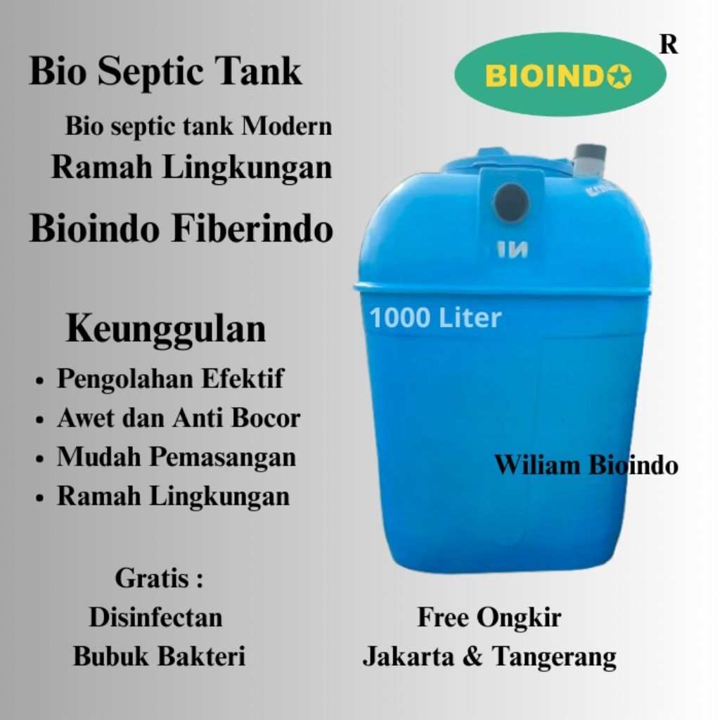 Jual Bio septic tank 1000 liter Bioindo, septic tank biotech modern ...
