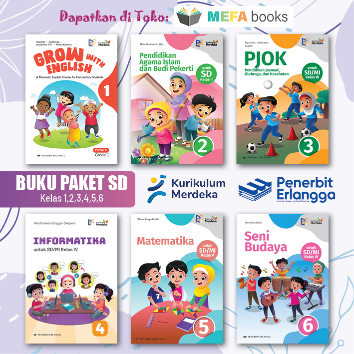 Jual Buku Teks SD MI Kelas 1,2,3,4,5,6 Penerbit Erlangga Kurikulum Merdeka (Grow with English ...