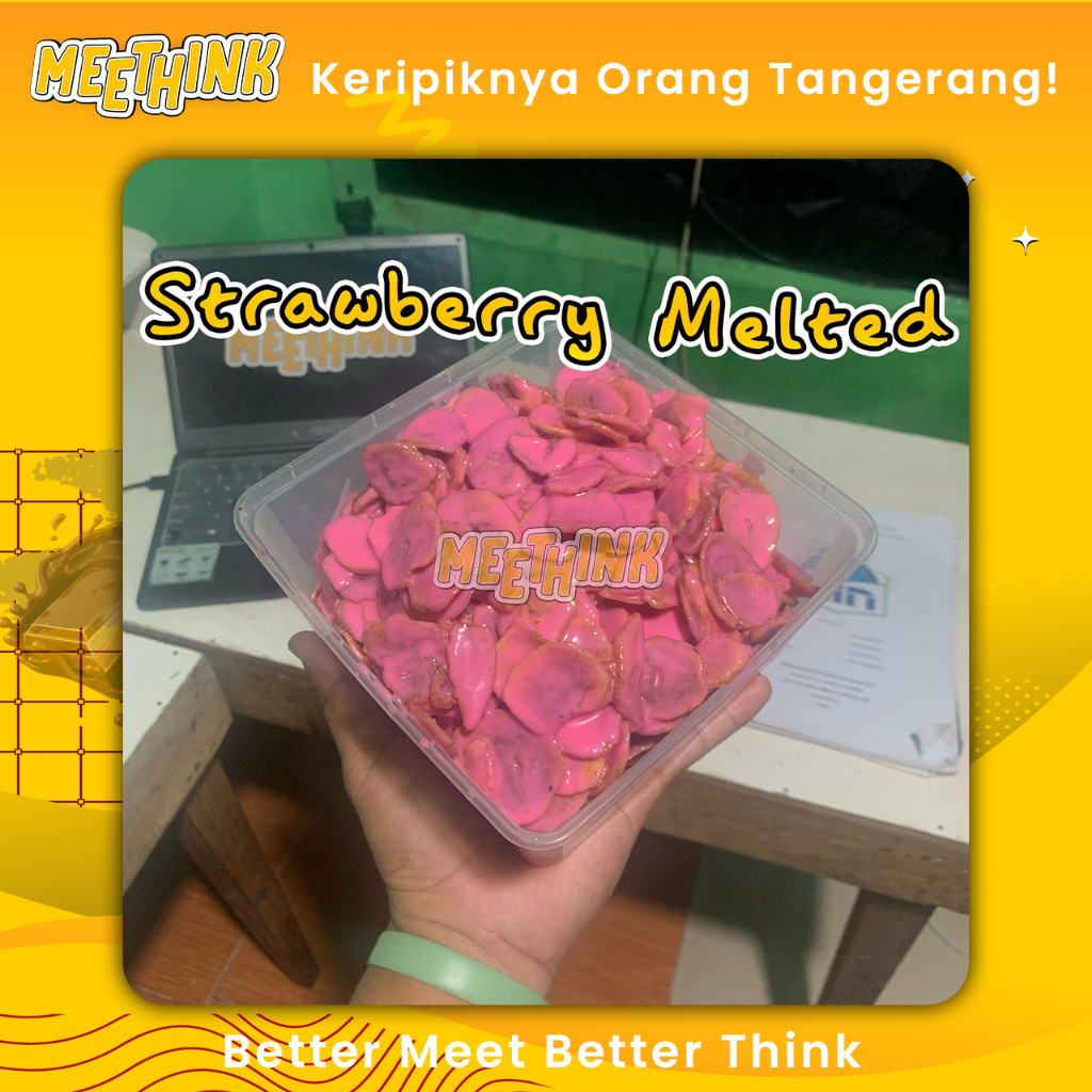 Jual MEETHINK CHIPS Keripik Pisang Lumer Strawberry Full | Shopee Indonesia