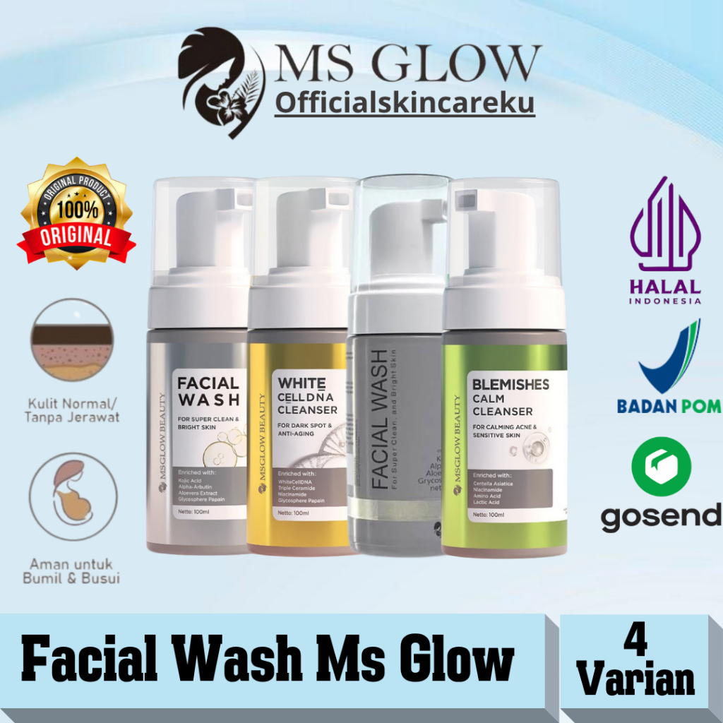 Jual Facial Wash Ms Glow Whitening Sabun Cuci Muka Ms Glow Official ...