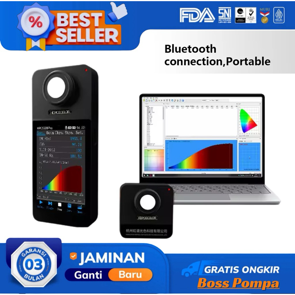 Jual LUX Light Meter Spectrum Measurement Led Spectrum Analyzer CCT CRI ...