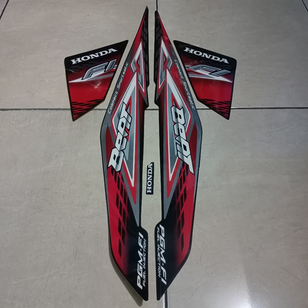 Jual stiker striping honda beat fi 2014 hitam lis body standar ...
