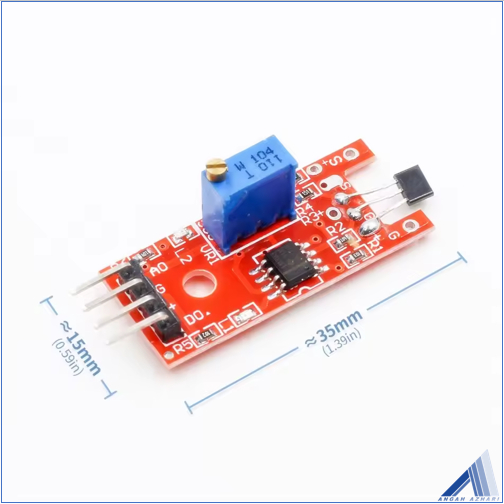 Jual Module KY024 Linear Magnetic Hall Effect modul sensor medan magnet ...