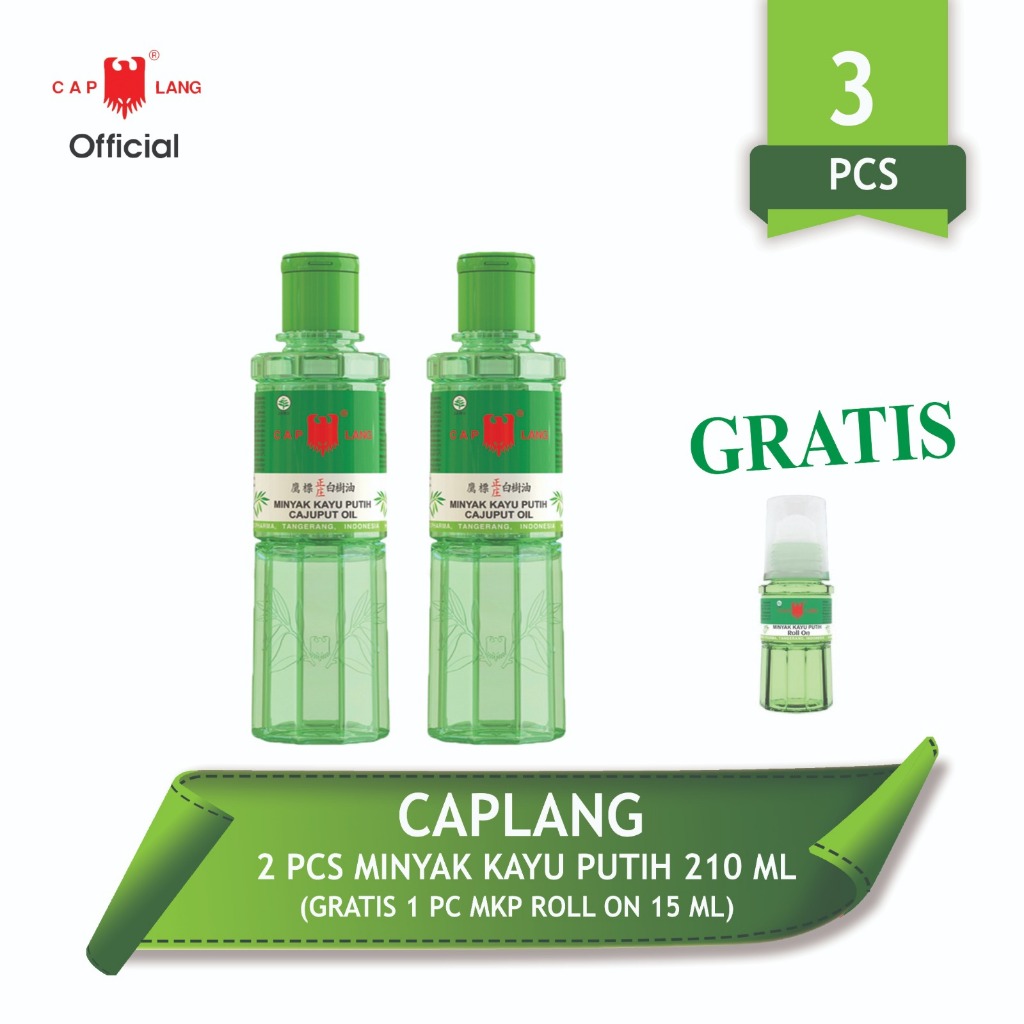 Jual Cap Lang 2 pcs Minyak Kayu Putih 210ml Gratis 1 pcs MKP Roll On 15ml | Shopee Indonesia