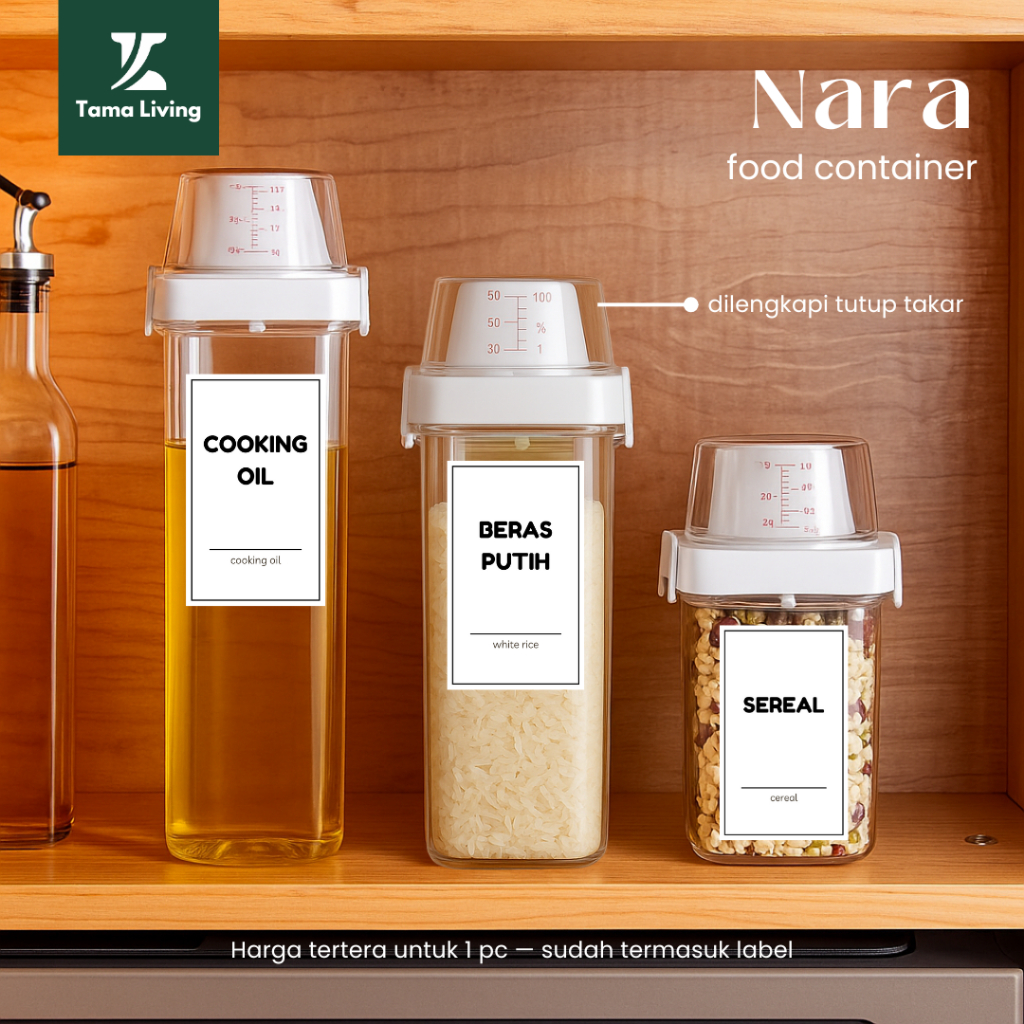 Jual TAMA LIVING Nara Kitchen Toples Makanan Free Label Dengan Tutup ...