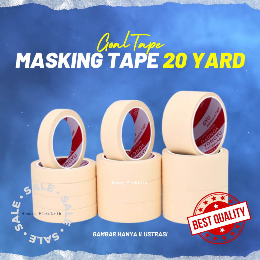Jual Masking Tape Lakban Kertas 48 MM X 20 Yard / 2 Inch Goal Tape ...