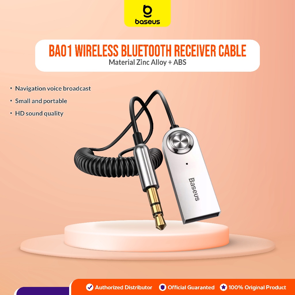 Jual BASEUS ORIGINAL BA01 Wireless Bluetooth Receiver Cable Transmitter ...