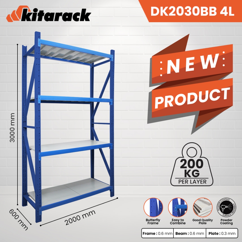 Jual KITARACK DK2030 RAK SUSUN / RACK GUDANG PANJANG 200CM LEBAR 60CM ...