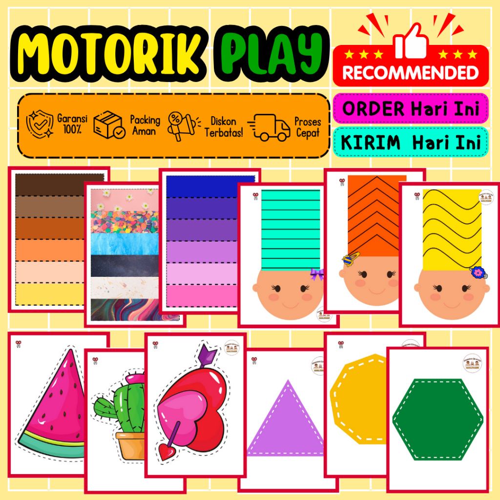 Jual Mainan Edukasi Worksheet Aktivitas Menggunting Mainan Motorik ...