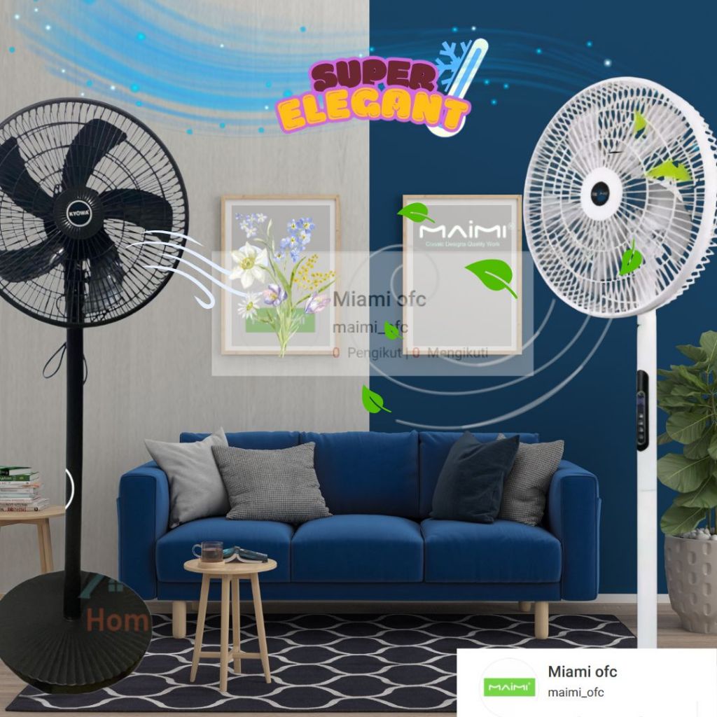 Jual Kipas Angin Tinggi Kyowa Pakai Remote dan 8 speed/16"ich KW-1608A ...