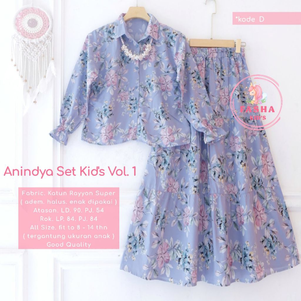 Jual setelan rok anak perempuan 7-12 tahun matt rayon original by fasha ...