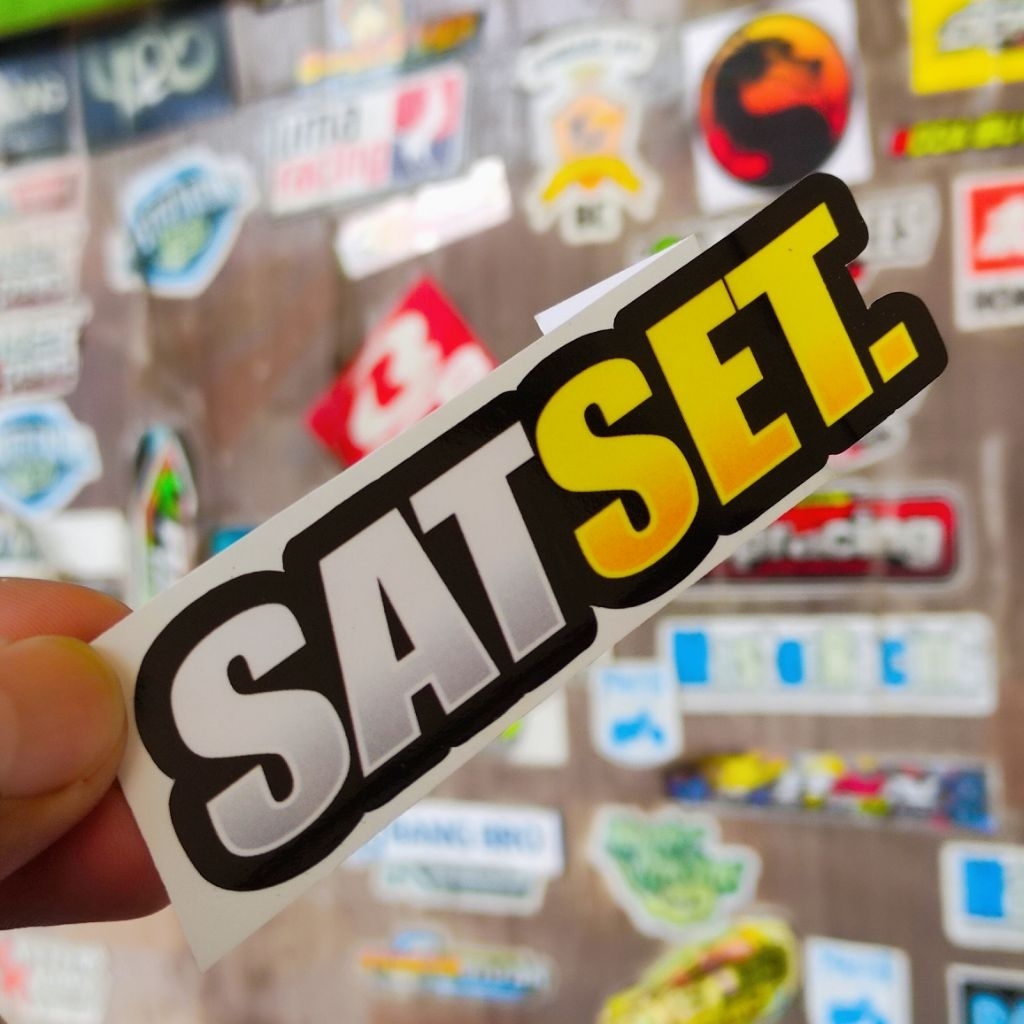 Jual stiker SAT SET KUNING PUTIH GLOSSY | Shopee Indonesia