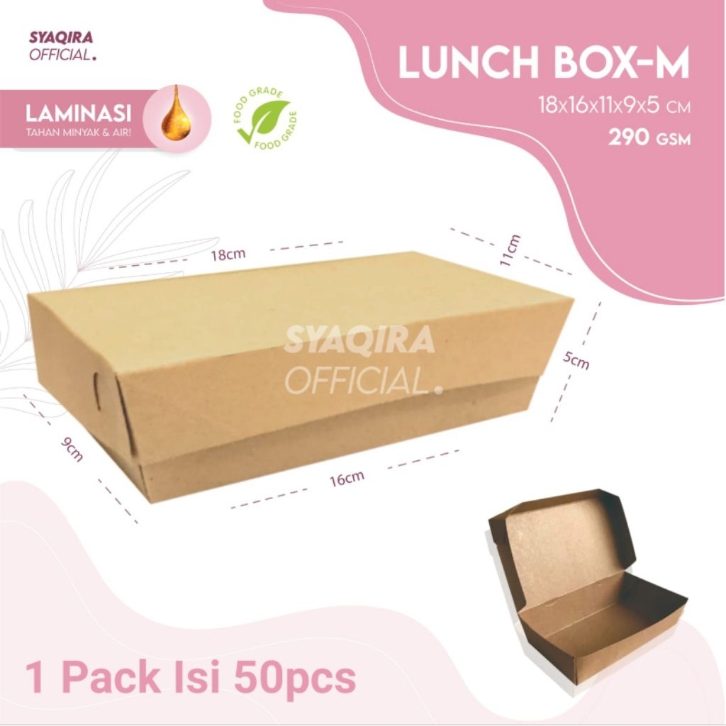 Jual Lunch Box Paper|Lunch Box Paper|Isi 50 Pcs Size M|Laminasi ...