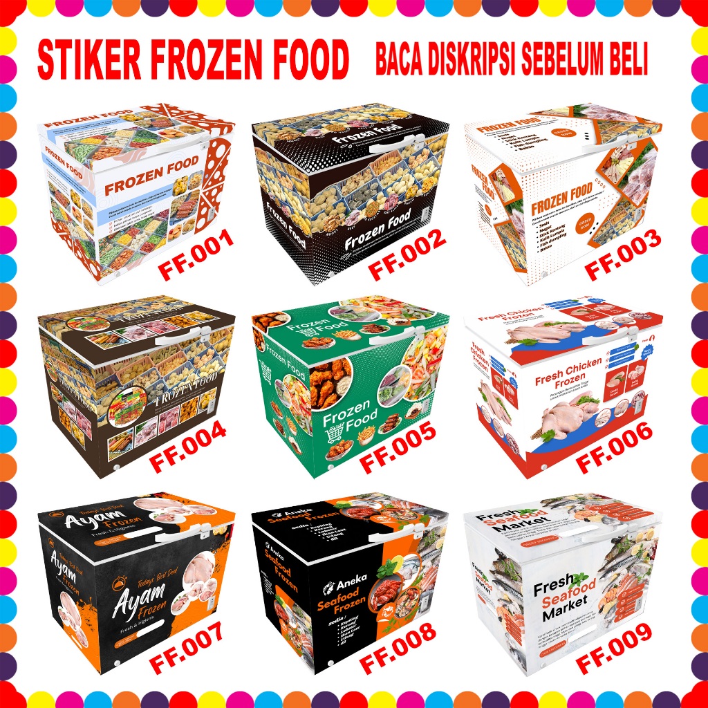Jual STIKER FREEZER 300Lt MOTIF FROZEN FOOD | Shopee Indonesia