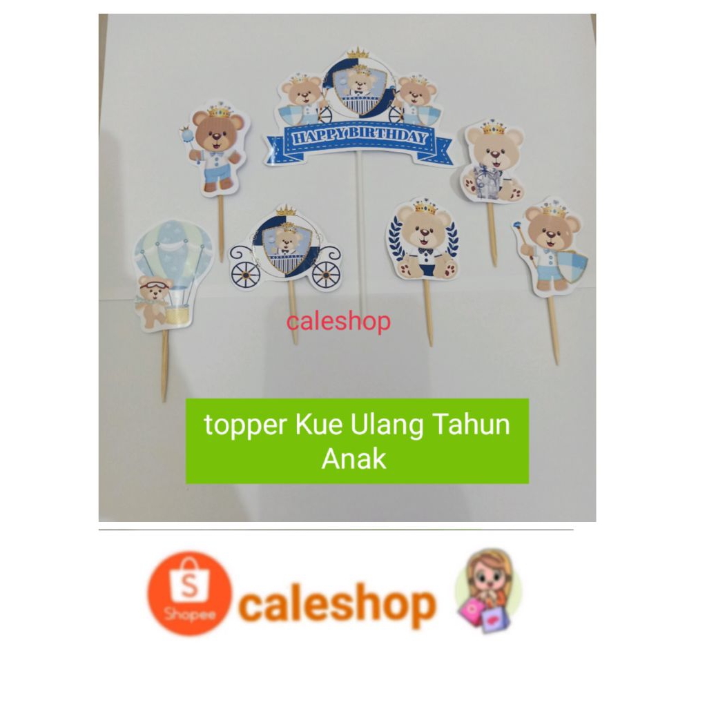 Jual Topper Kertas Kue Ulang Tahun Anak Beruang Teddy | Shopee Indonesia