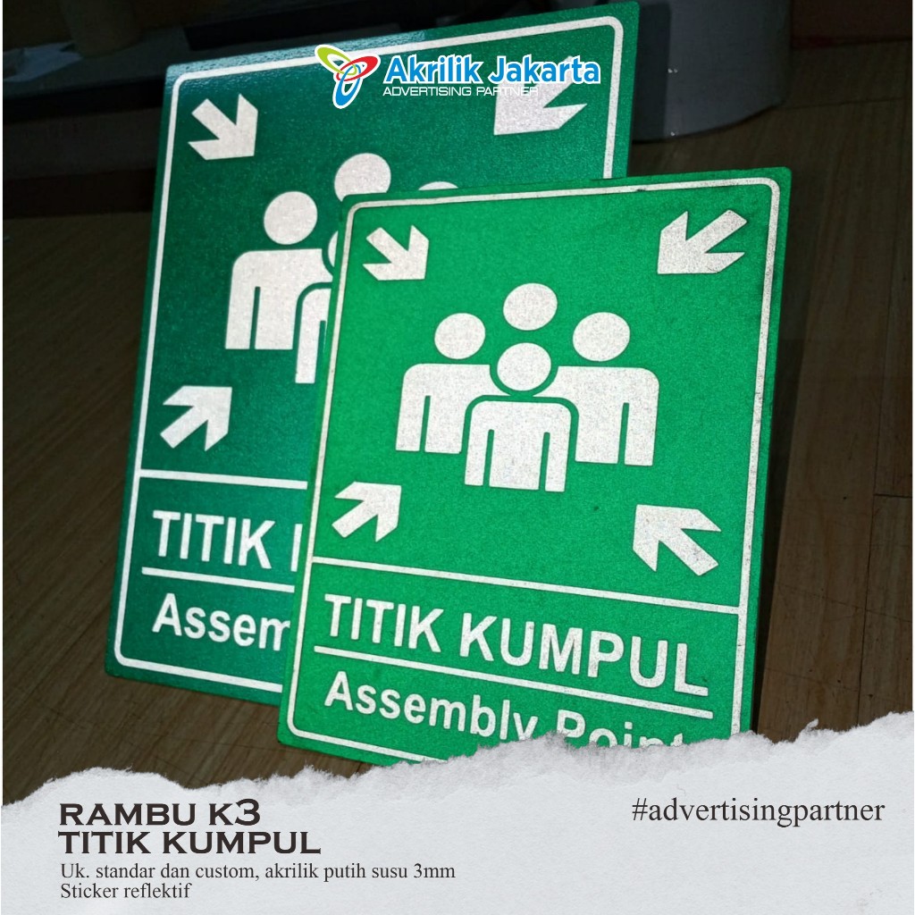 Jual Signage Titik Kumpul & Jalur Evakuasi Akrilik / ACP Custom Ukuran | Siap pakai – tinggal ...