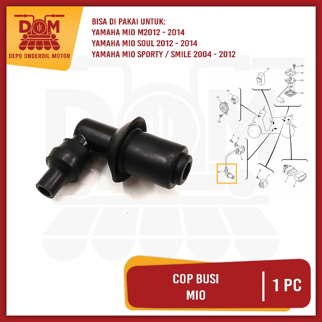 Jual Cop Busi Mio (PSP) Cangklong Tutup Kop Cangkong Kepala Busi Yamaha ...