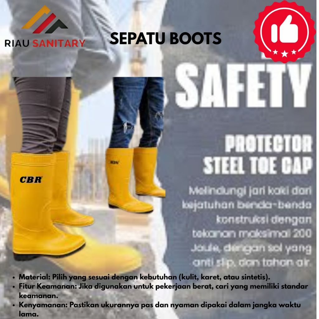 Jual Sepatu Boot Bot Anti Air Anti Slip Sepatu Tukang Bangunan Sepatu ...