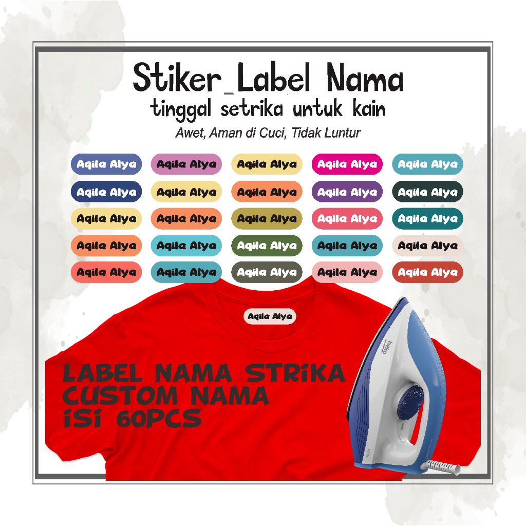 Jual Sticker Custom Nama Label Printing Kain (Label DTF Bisa Ditempel ...