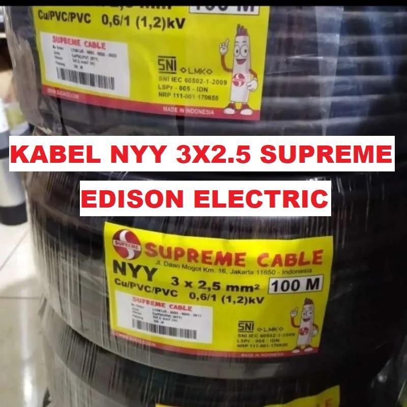 Jual SUPREME KABEL NYY 3X2,5 TUNGGAL KAWAT HITAM NYY 3X2.5 JUAL PER ...