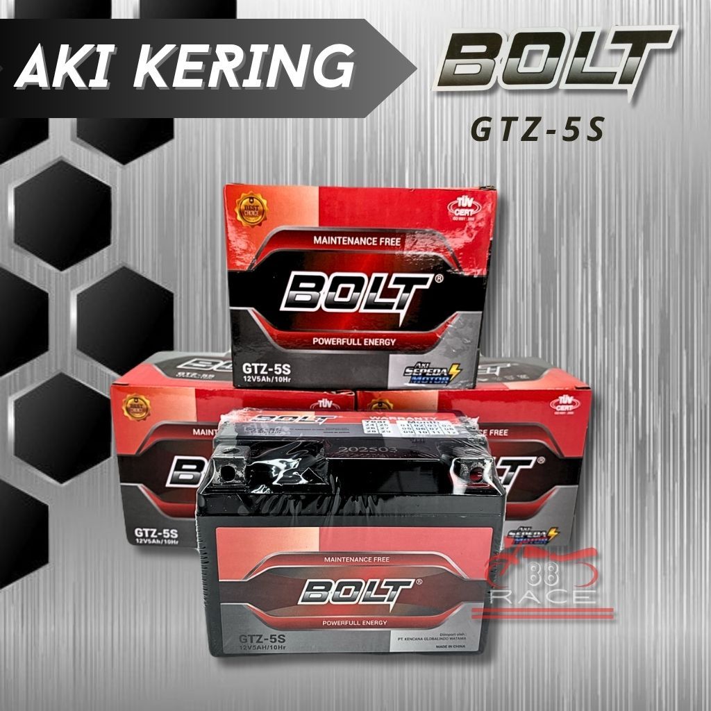 Jual Aki Full Kering GTZ-5S 12V5Ah/10Hr Merk BOLT | Batrei motor kering ...