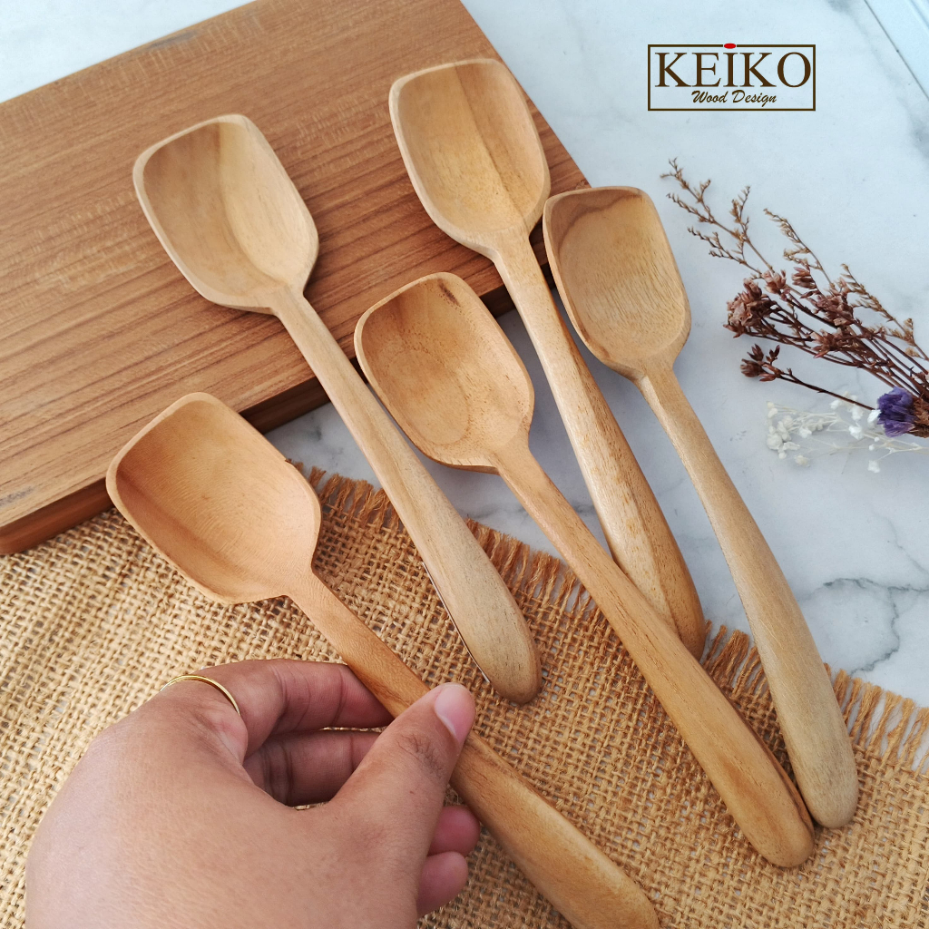 Jual Sendok Kayu KENTA - Sendok Kotak / Sendok makan / Sendok kayu ...