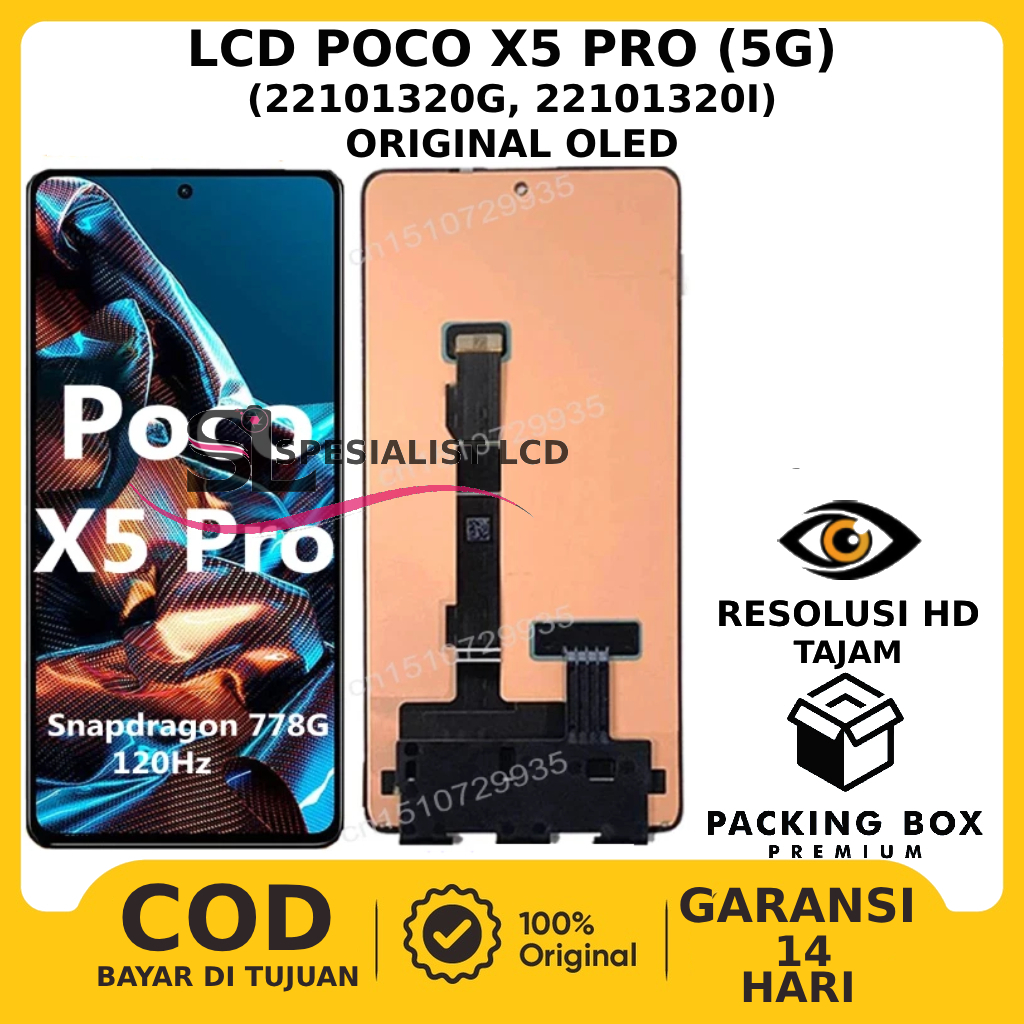 Jual LCD TOUCHSCREEN POCO X5 PRO (5G) ORIGINAL OLED GARANSI FREE LEM ...