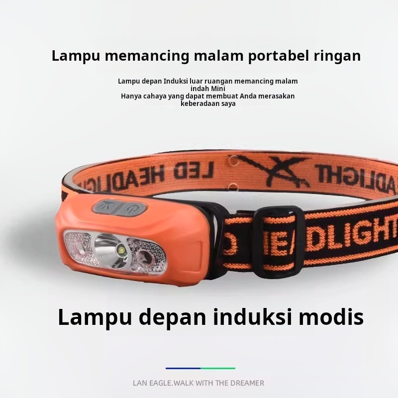 Jual Lampu depan induksi memancing malam hari khusus memancing gaya baru lampu kuat super terang ...