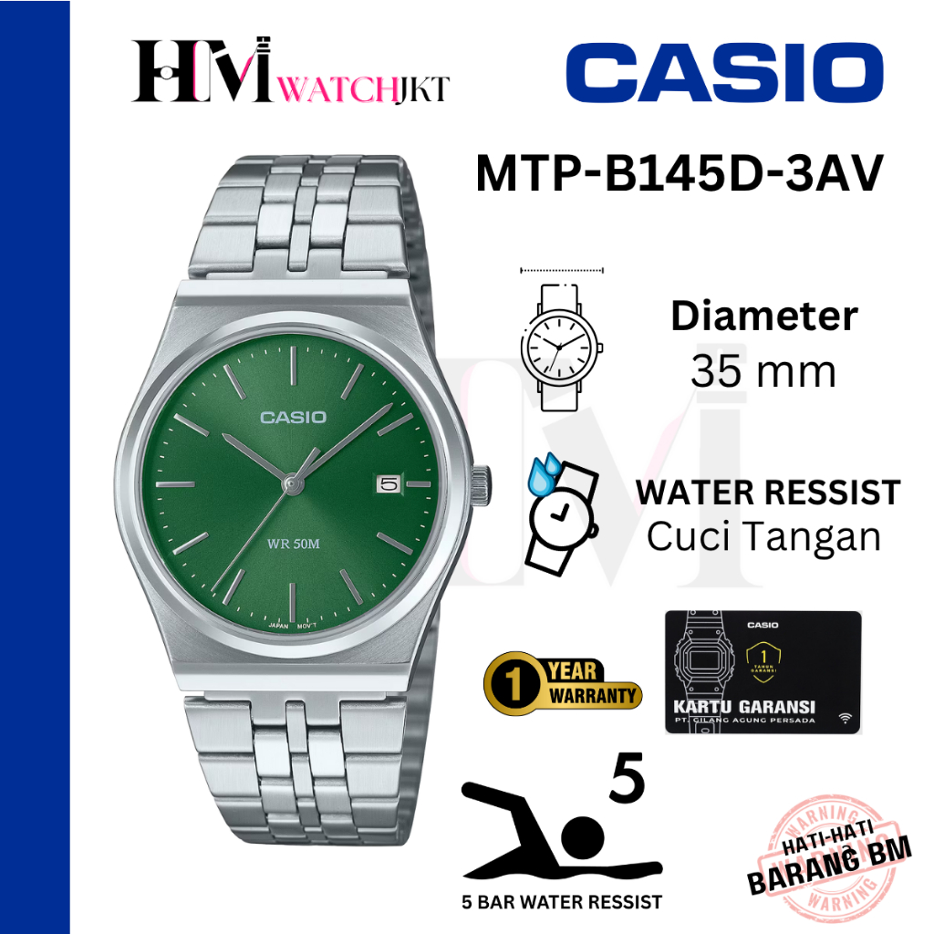 Jual CASIO MTP-B145D-3AVDF Jam Tangan Pria Original Analog Antiair MTP-B145D-3AV MTP-B145D ...