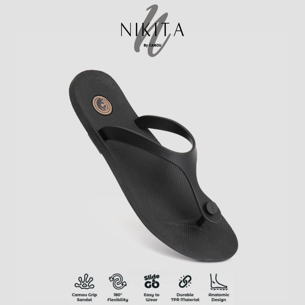 Jual Sandal Jepit Wanita Anti Slip Lentur Full Karet Rubber Art Nikita ...