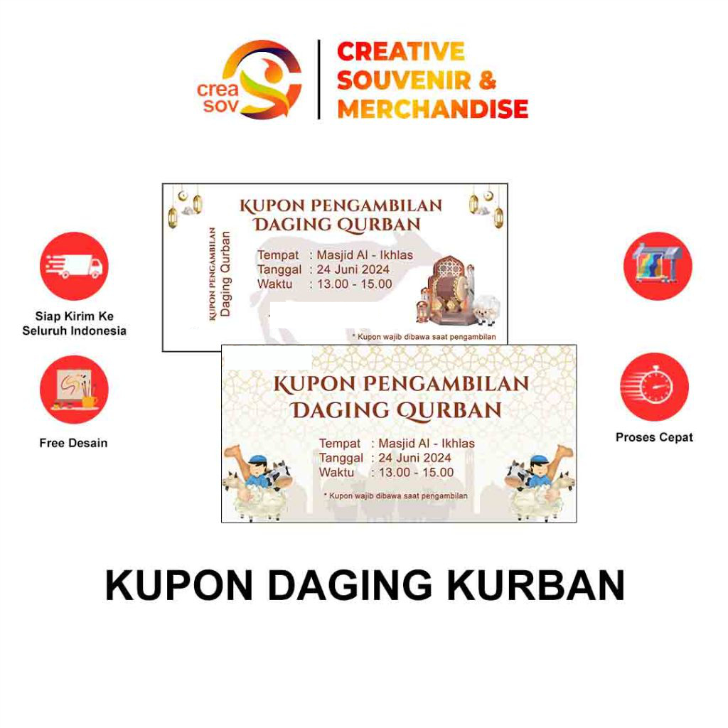 Jual Cetak Kupon Voucher Pengambilan Daging Hewan Kurban Kupon Qurban Custom Cetak Kupon Idul ...