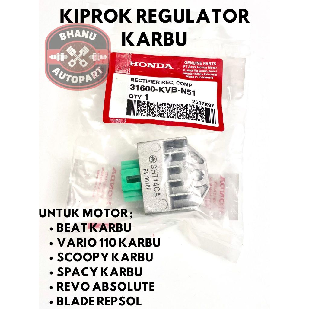 Jual ORI HND KIPROK REGULATOR KARBU VARIO 110 BEAT SCOOPY SPACY BLADE ...