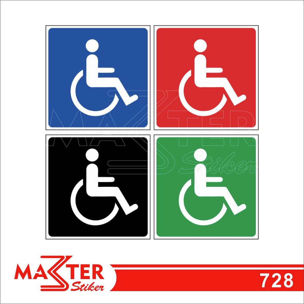 Jual 728 - Stiker Simbol Disabilitas, Sticker Vinyl, Premium, Tahan Air ...