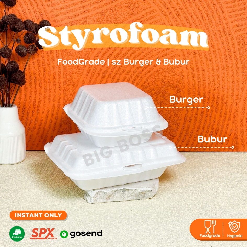 Jual [BAL] Kotak Makan Sterofoam Bubur Pangsit Mie / Sterofoam Burger ...