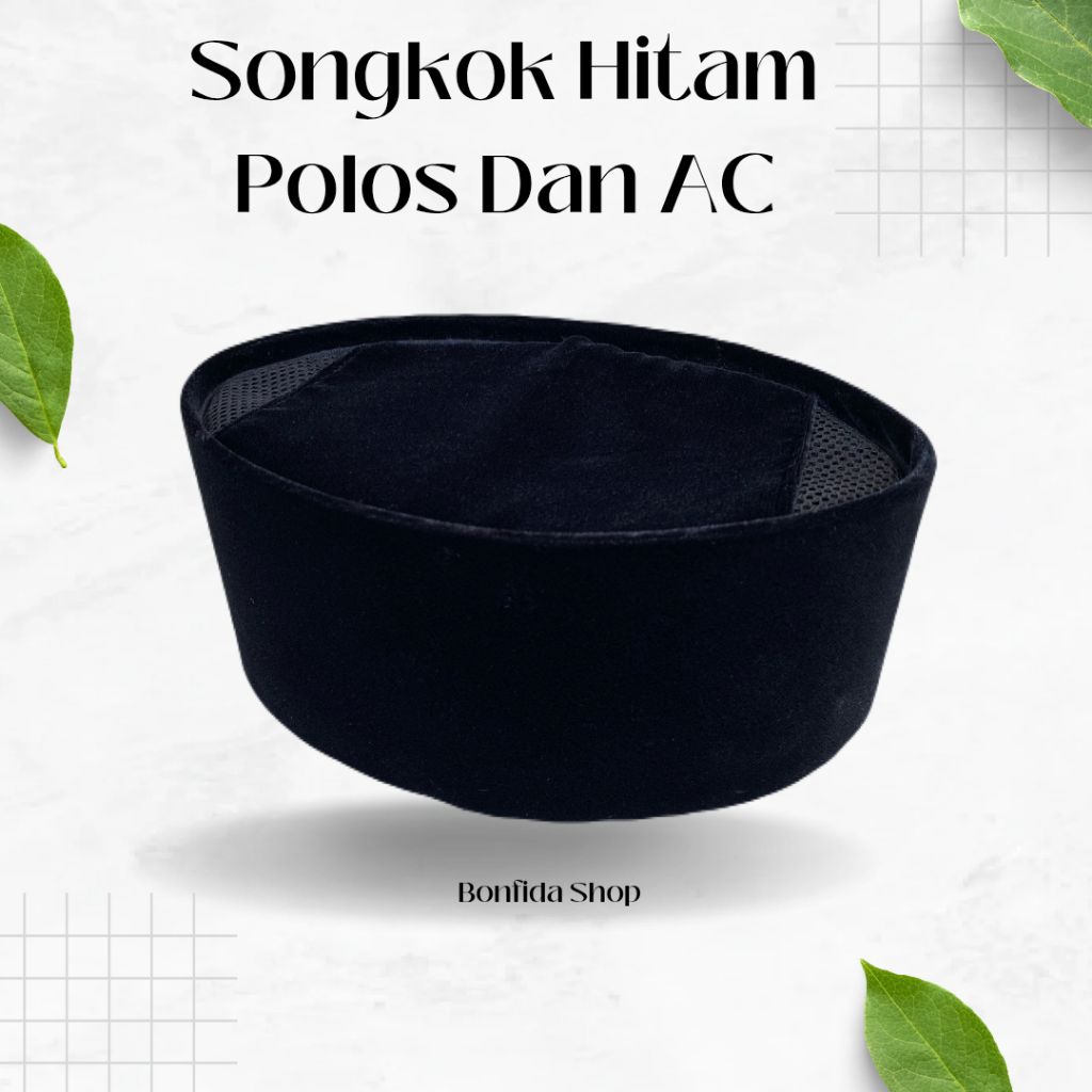 Jual PECI SONGKOK NASIONAL KOPIAH KOPYAH HITAM POLOS DAN AC TINGGI 9 CM | Shopee Indonesia