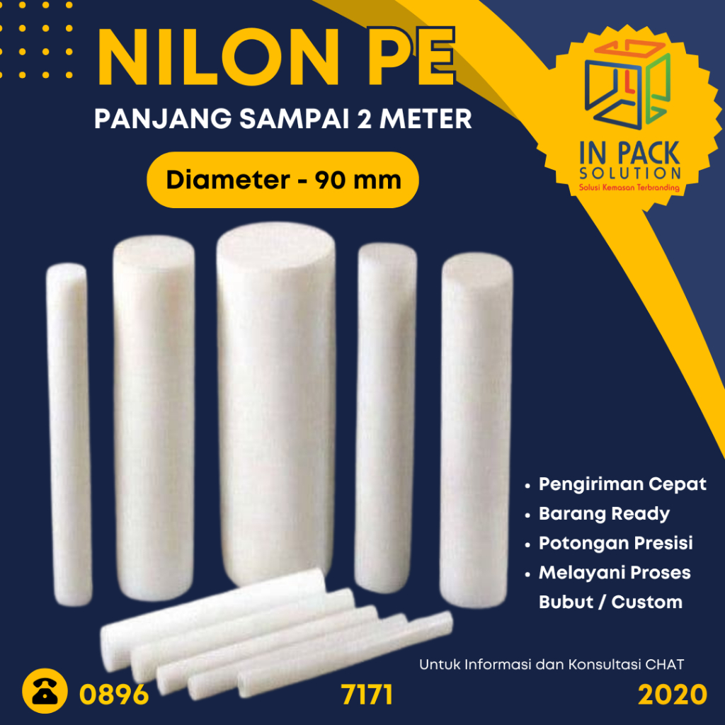 Jual (Nilon PE 90mm) Jual Nylon rod Pe Nilon batangan 9 cm, Nylon As Potongan, As Nilon | Shopee ...