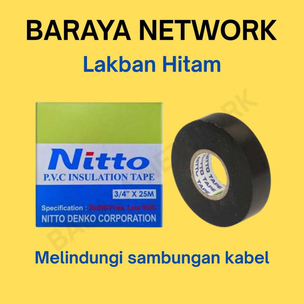 Jual Isolasi Kabel Hitam, Lakban Hitam - Nitto | Shopee Indonesia